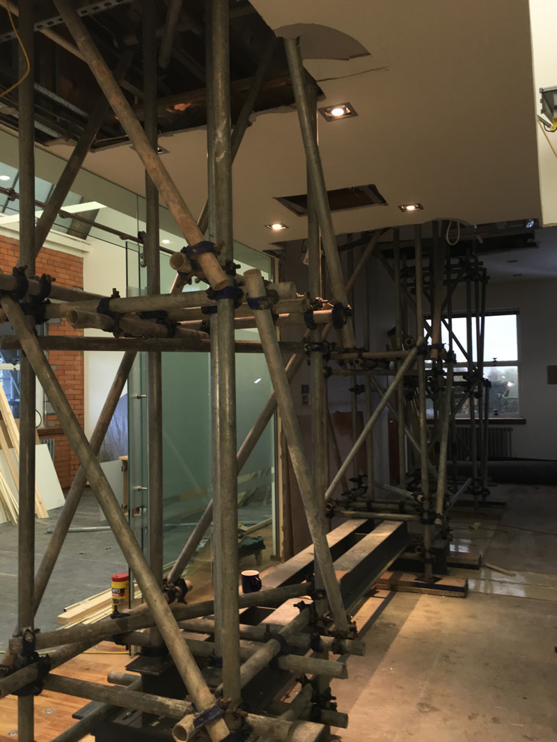 Clarks Internal Support Wall - Montana Scaffolding