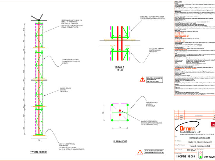 Clarks Internal Support Wall - Montana Scaffolding